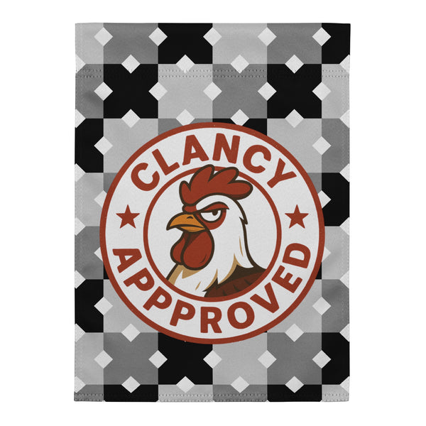 Clancy Approved Garden Flag – Funny Chicken Keeper Yard Sign - Cluck It ...