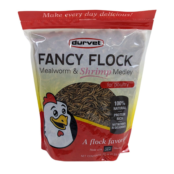 Fancy Flock Mealworm & Shrimp Medley – 20 oz Chicken Treat - Cluck It ...